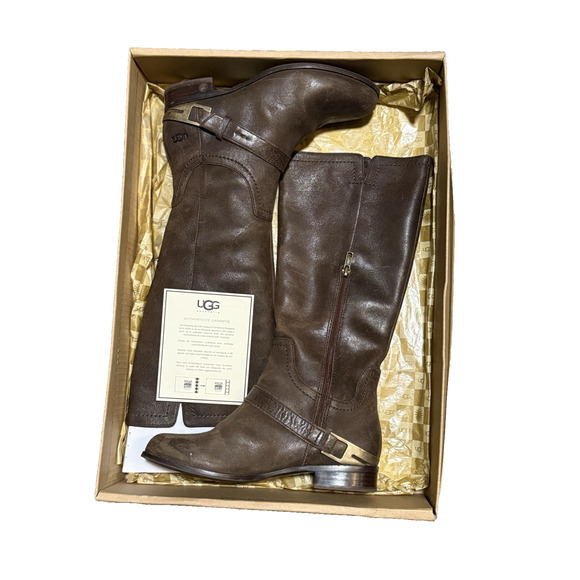 UGG | Shoes | New Ugg Womens Sz 7 Channing Ii Brown Leather Calf Riding ...